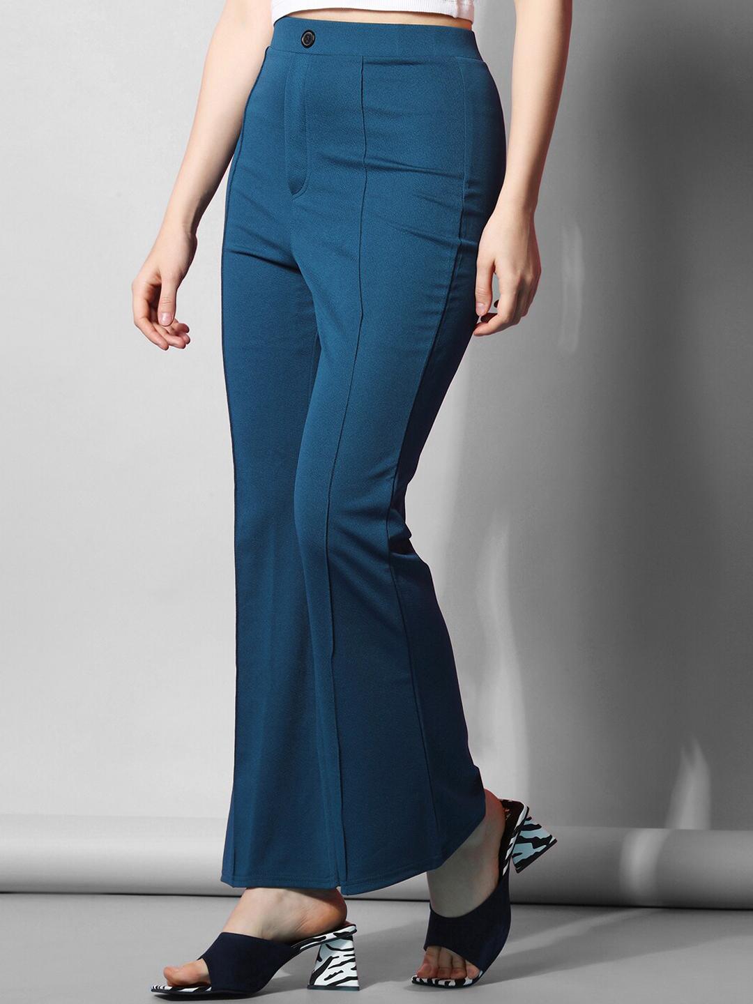 Buy Selvia Women Mid Rise Easy Wash Lycra Trousers - Trousers for Women ...