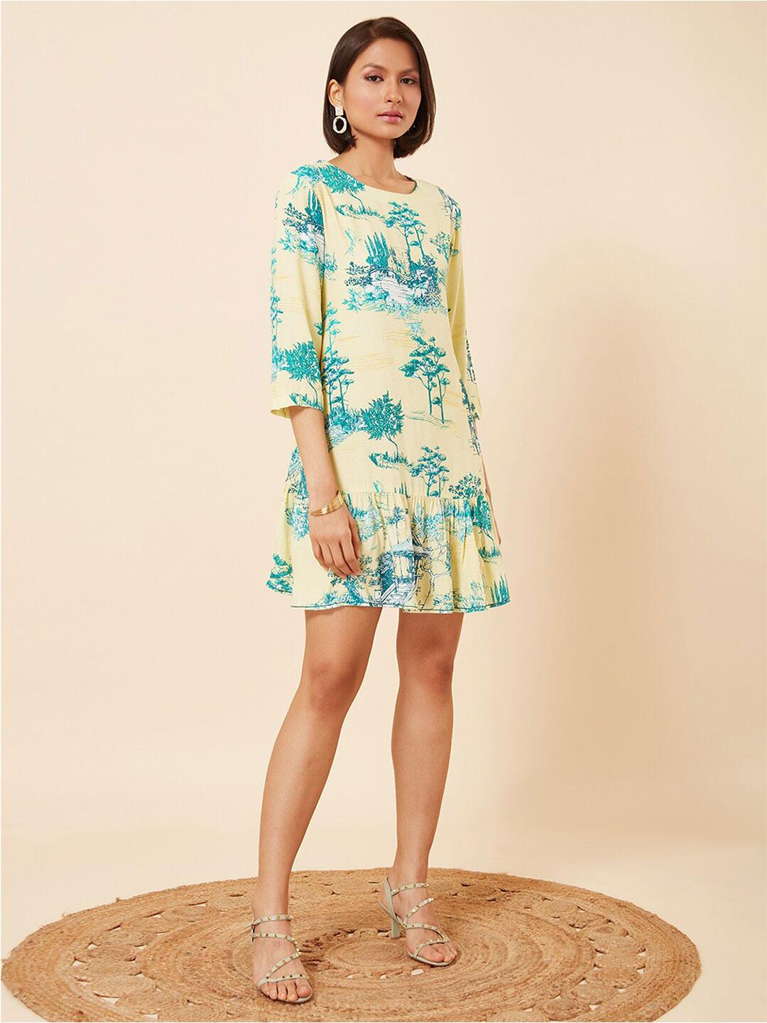 Buy Marigold Lane Graphic Printed Drop Waist Dress - Dresses for Women ...