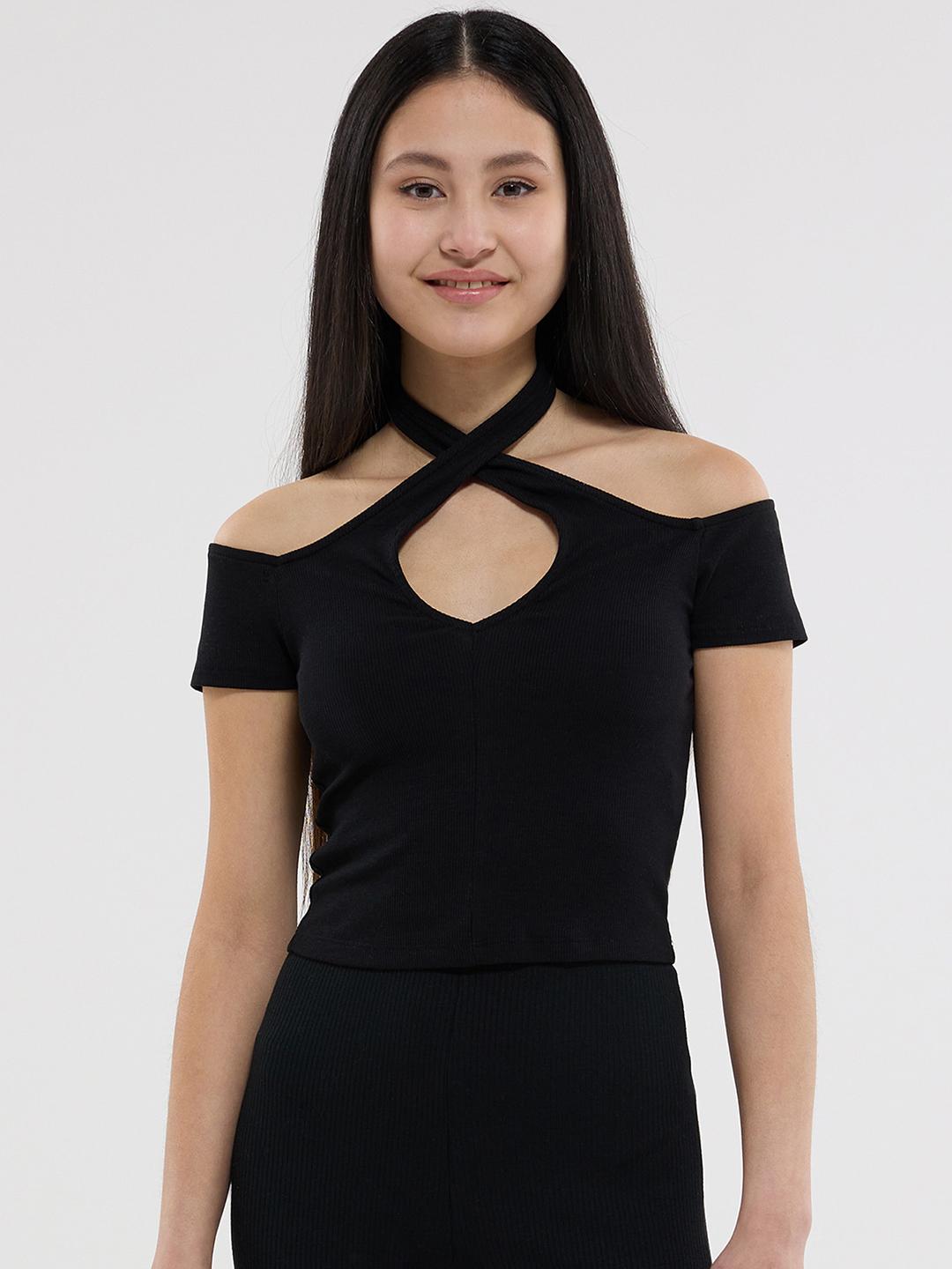 Buy TERRANOVA Crossover Halter Neck Top - Tops for Women 23364134 | Myntra