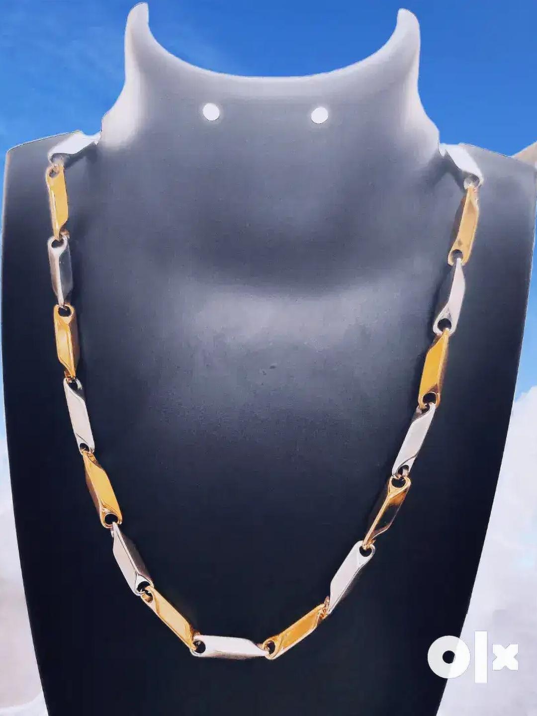 Buy RUHI COLLECTION Gold Plated & Silver Plated Minimal Rice Chain ...