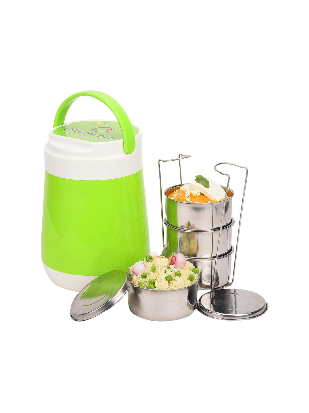 Buy SOPL OLIVEWARE Green 3 Pieces Leak Proof Lunch Boxes - Lunch Box ...