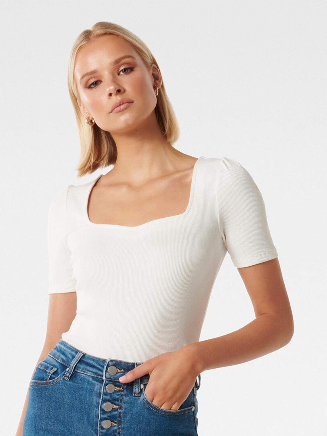 Buy Forever New Square Neck Fitted Top - Tops for Women 23419936 | Myntra