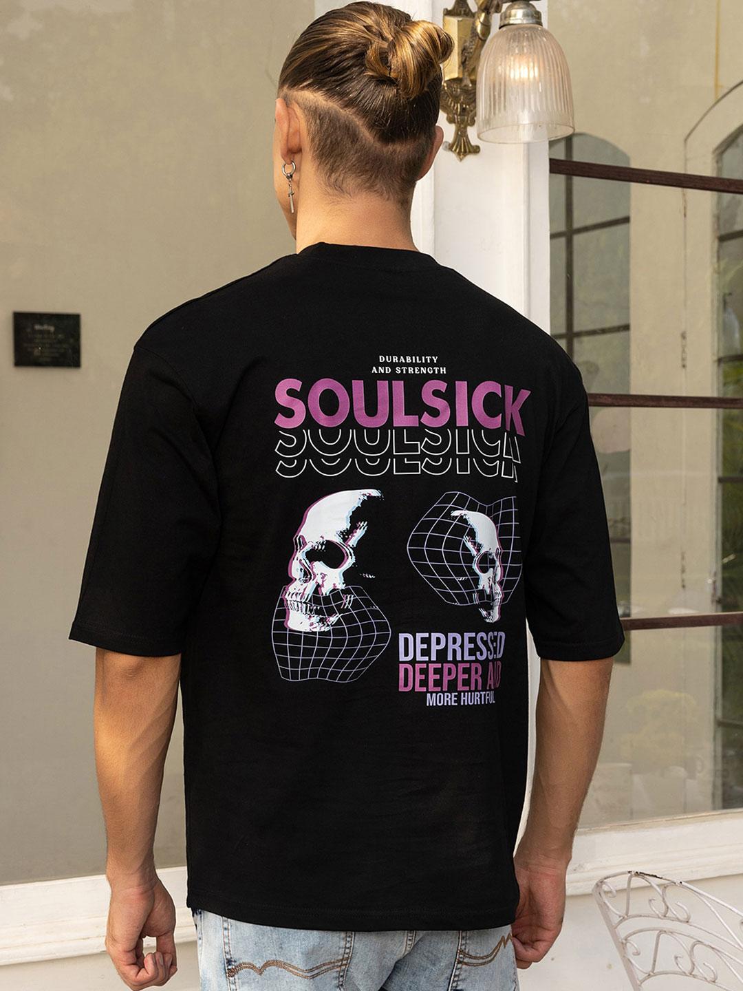 Buy Gavin Paris Typography Printed Cotton Oversized Fit Drop Shoulder ...