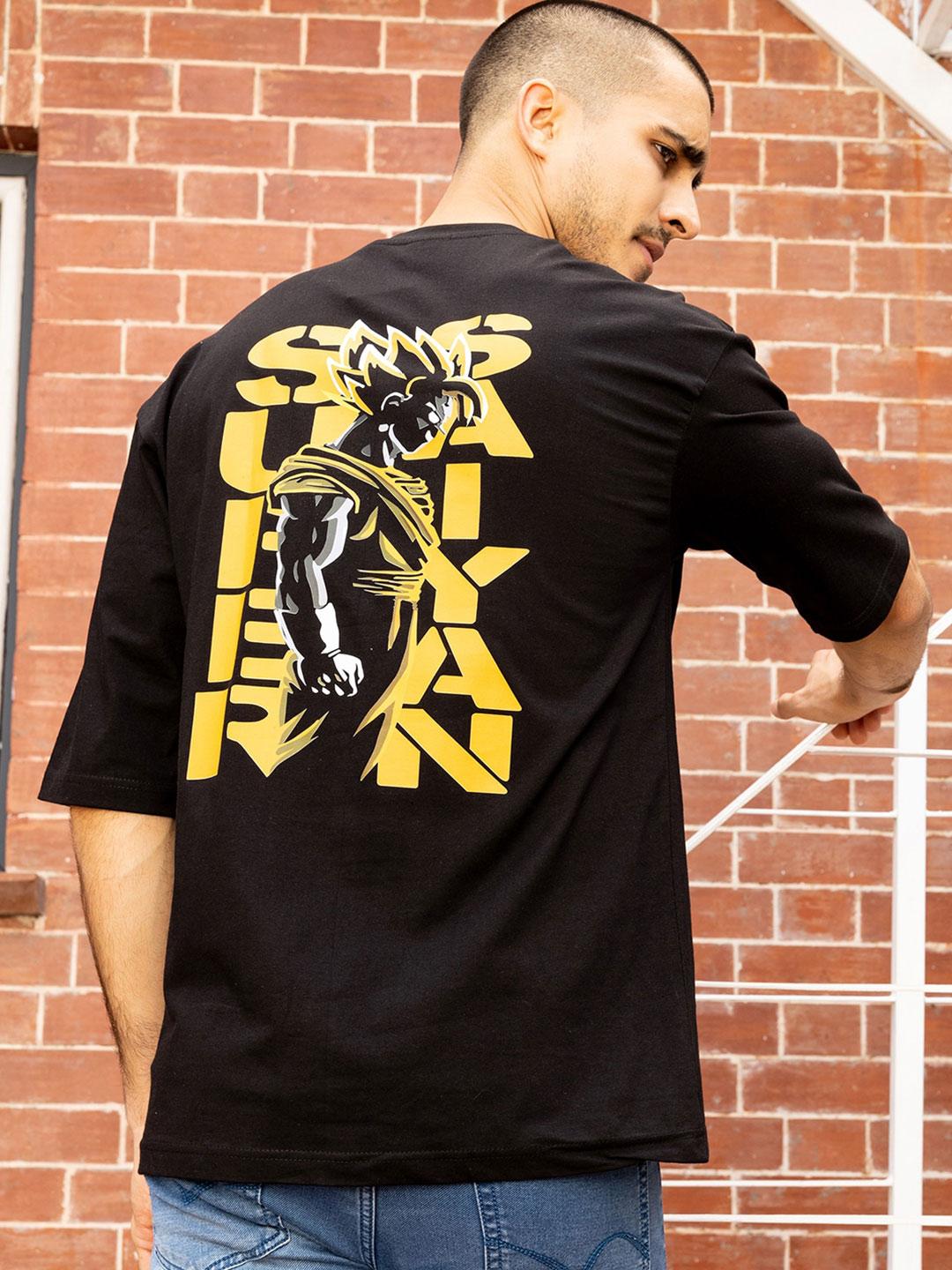 Buy Gavin Paris Goku Graphic Printed Drop Shoulder Sleeves Oversized ...