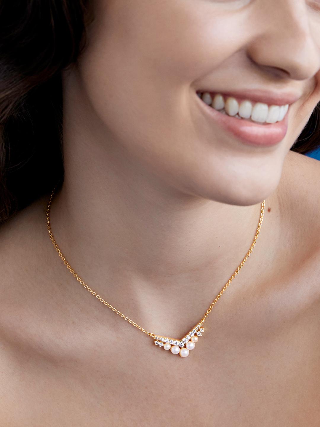 Buy AIKA BY MINUTIAE Brass Gold Plated Necklace - Necklace And Chains ...