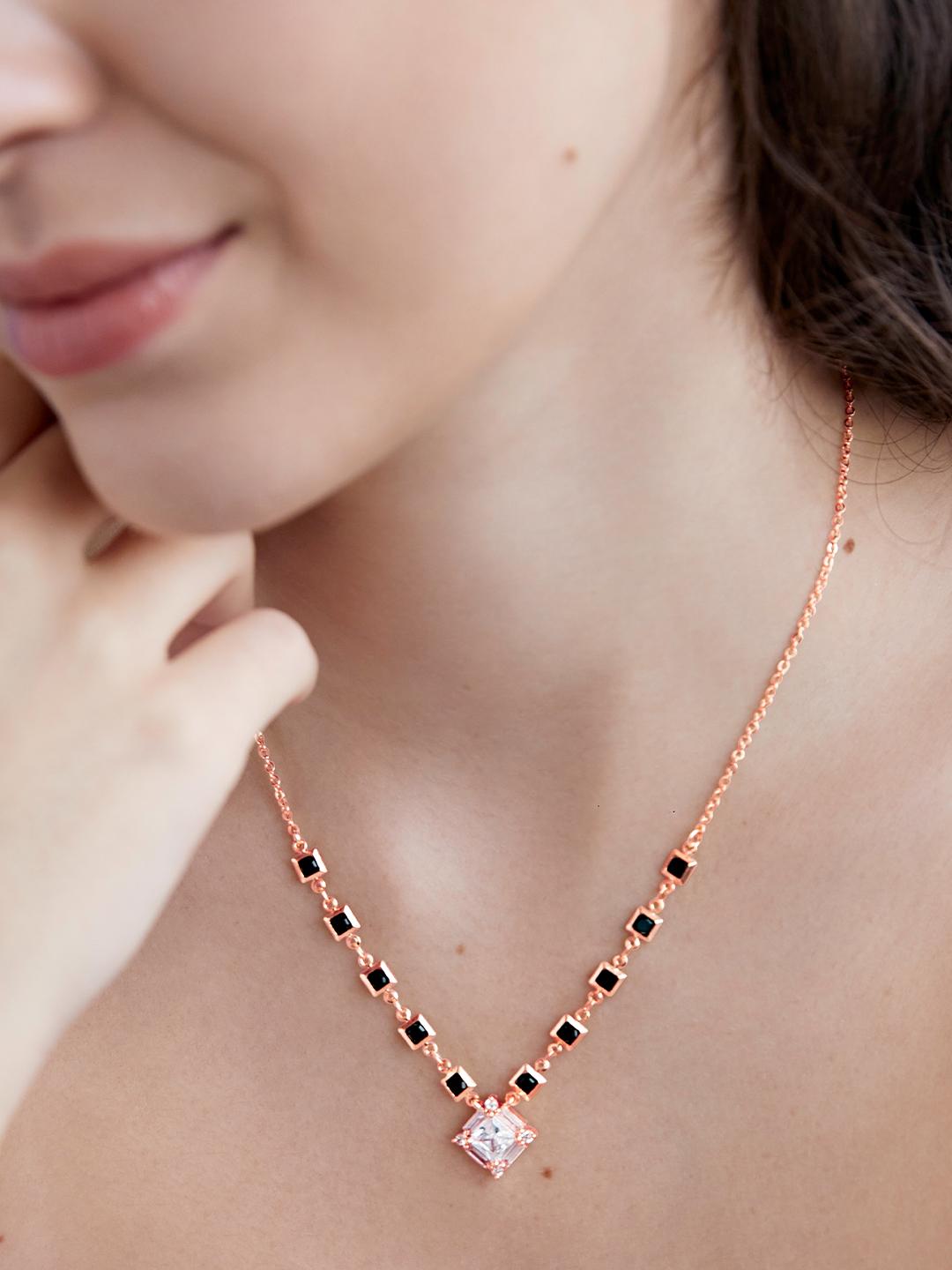 Buy AIKA BY MINUTIAE Rose Gold Plated Mangalsutra - Mangalsutra for ...