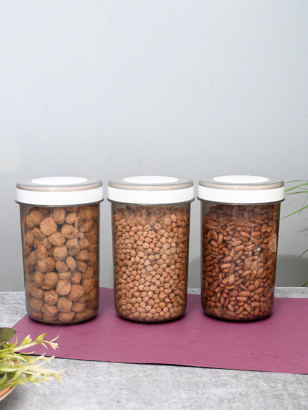 Buy Kuber Industries Grey Plastic Air Tight 6 Piece Screw Top Graduated ...