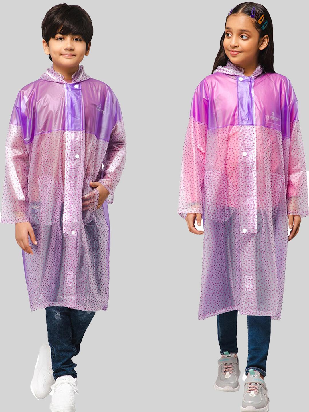 Buy THE CLOWNFISH Misty Magic Kids Hooded PVC Longline Rainsuit - Rain ...