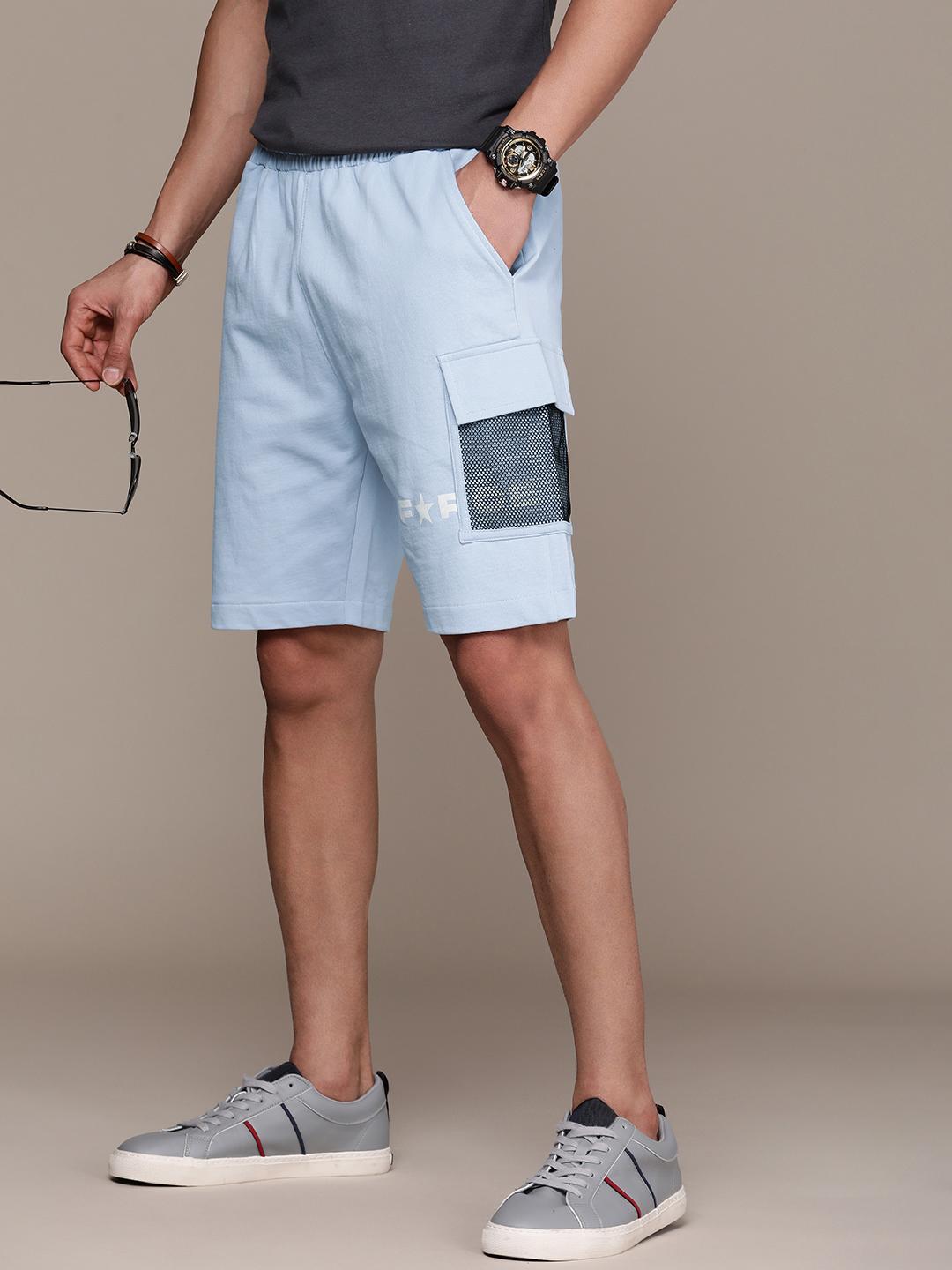 Buy FORCE IX Men Solid Mid Rise Pure Cotton Cargo Shorts - Shorts for ...