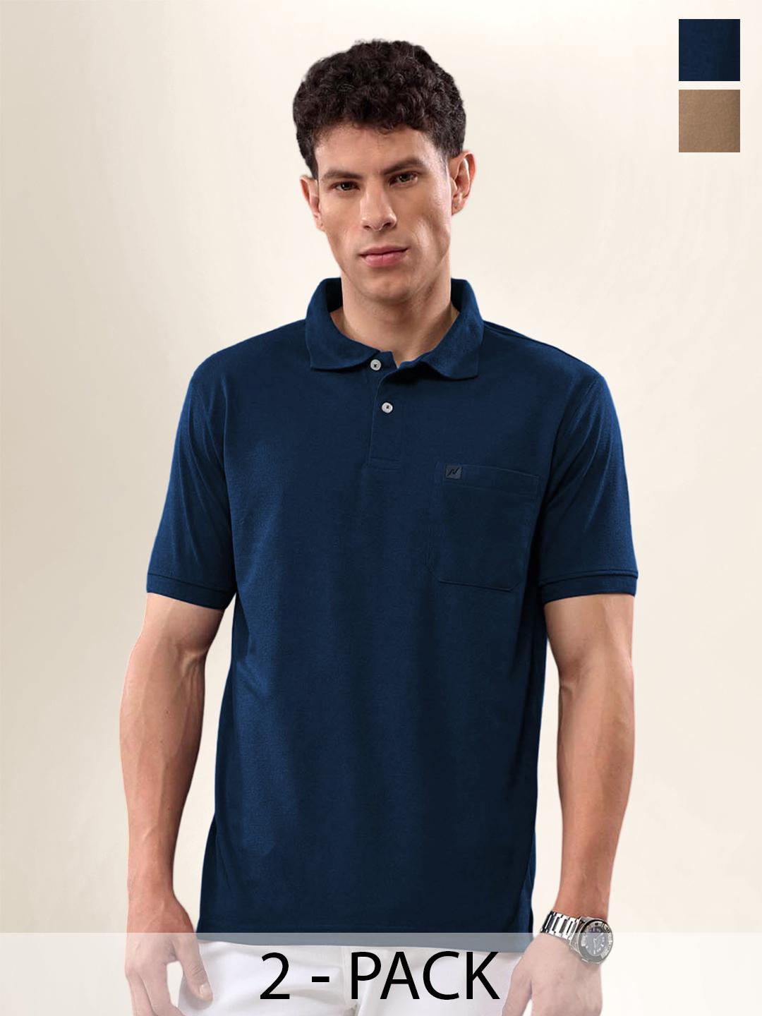 Buy LUX NITRO Pack Of 2 Polo Collar Anti Odour T Shirts - Tshirts for ...