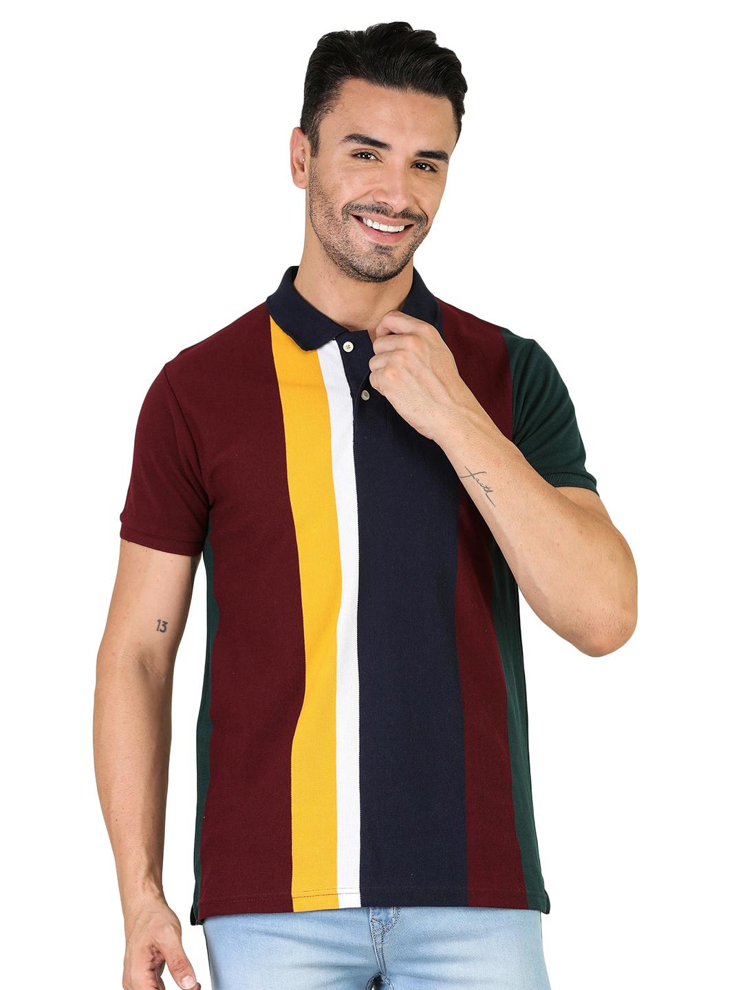 Buy TQS Striped Polo Collar Cotton T Shirt - Tshirts for Men 23509130 ...
