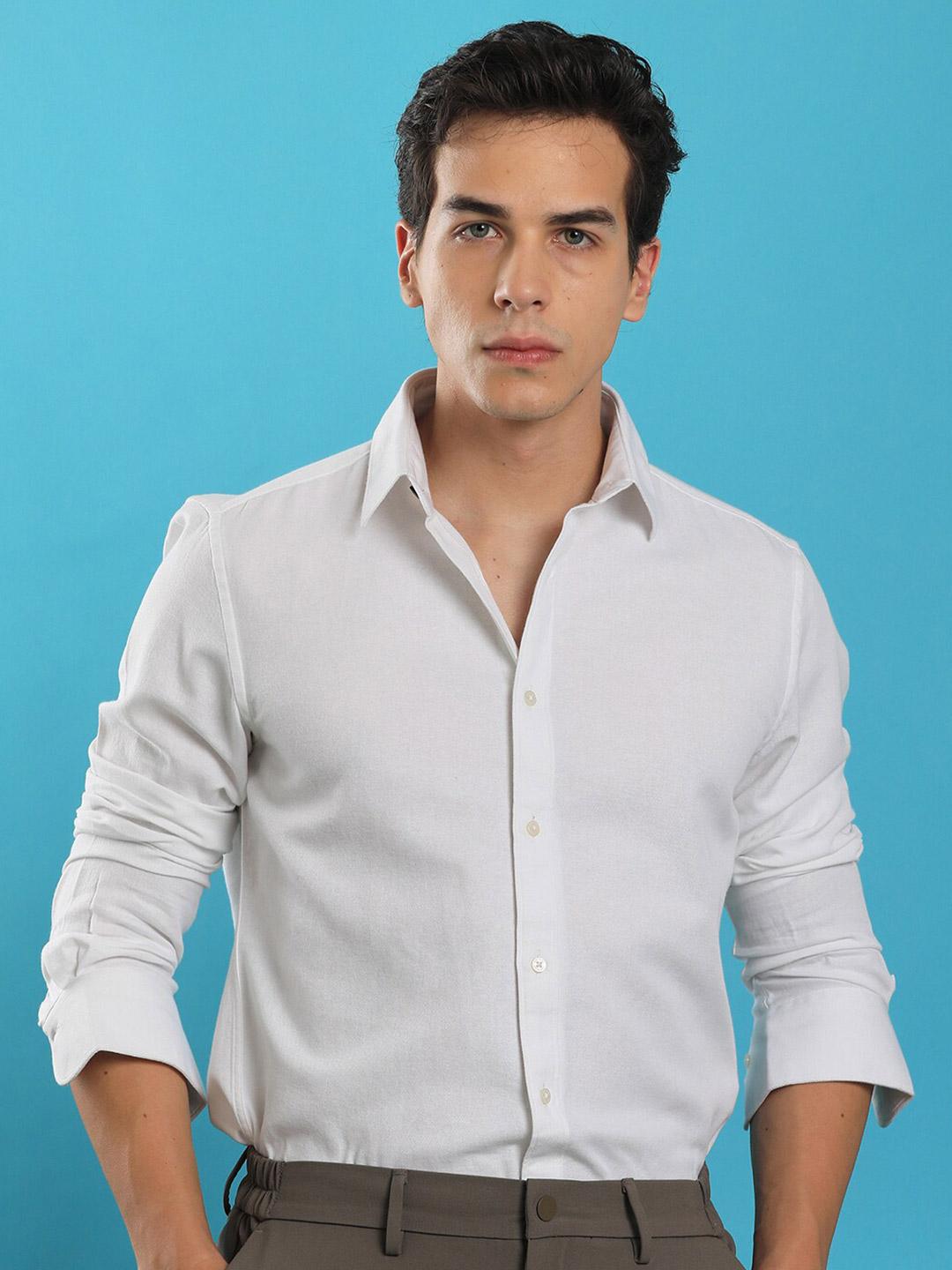 Buy RARE RABBIT Men Otago Spread Collar Slim Fit Cotton Shirt - Shirts ...