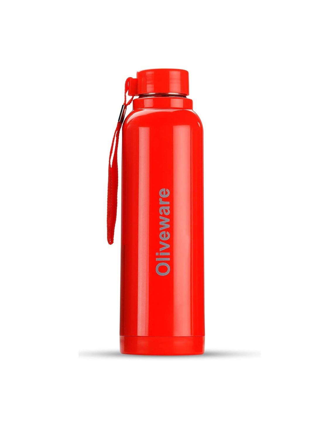 Buy SOPL OLIVEWARE Red Solid Stainless Steel Fridge Safe Water Bottle ...