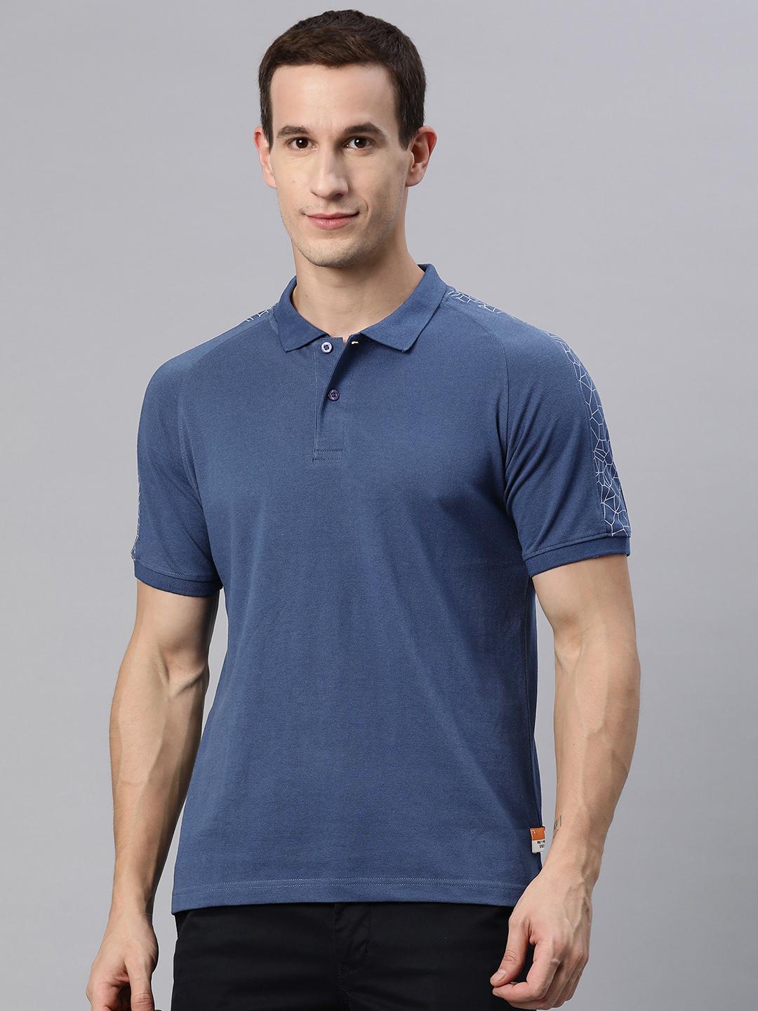 Buy M7 By Metronaut Men Printed Detail Polo Collar T Shirt - Tshirts ...