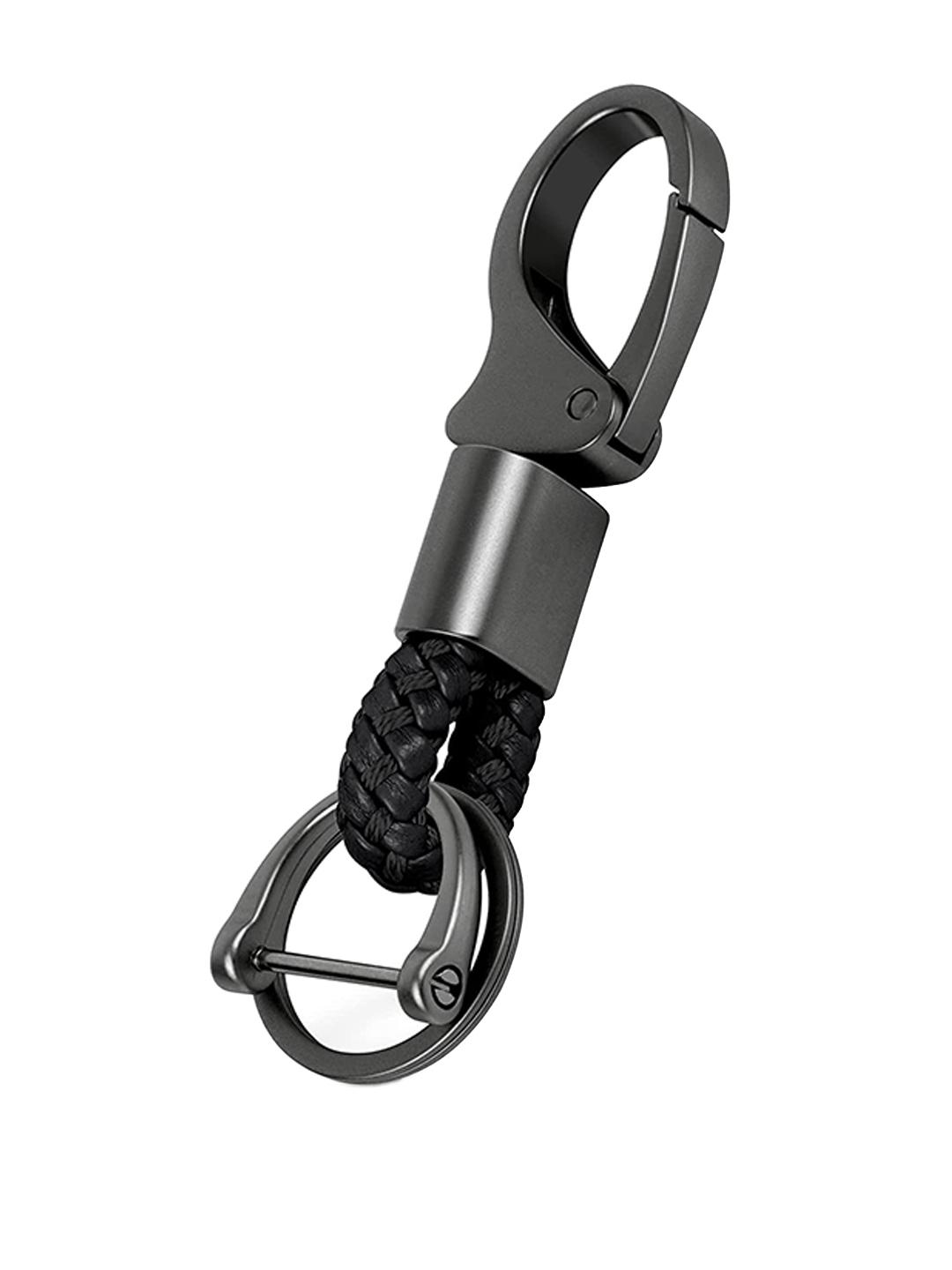 Buy CONTACTS Braided Leather Strap Ring Key Chain - Key Chain for ...