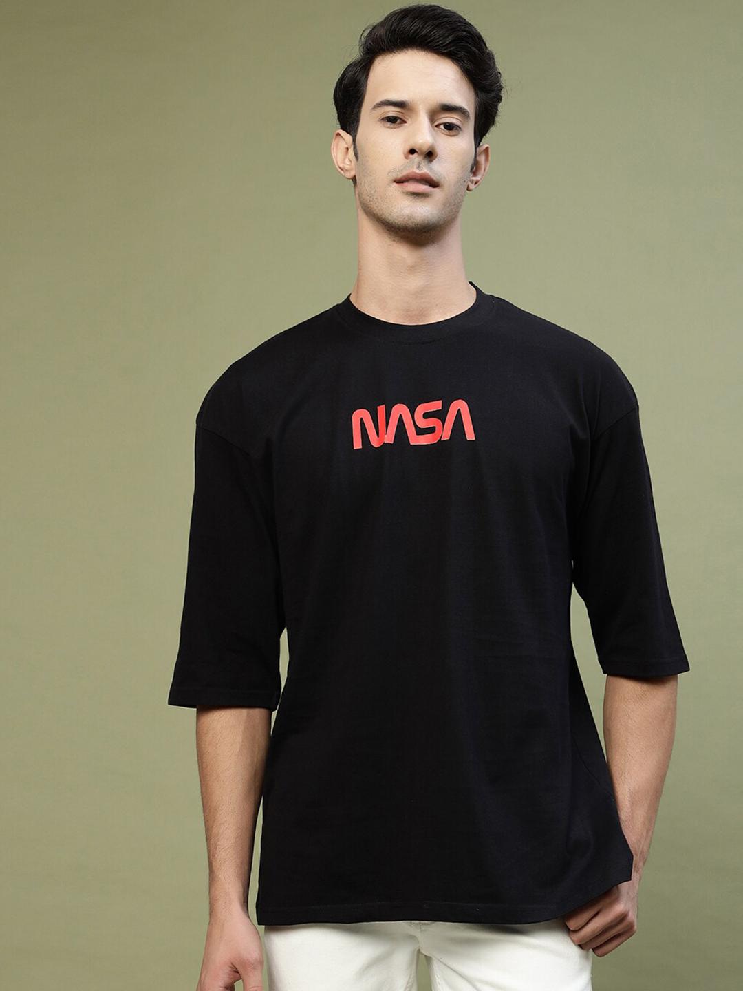 Buy Gavin Paris Typography NASA Printed Drop Shoulder Sleeves Oversized ...