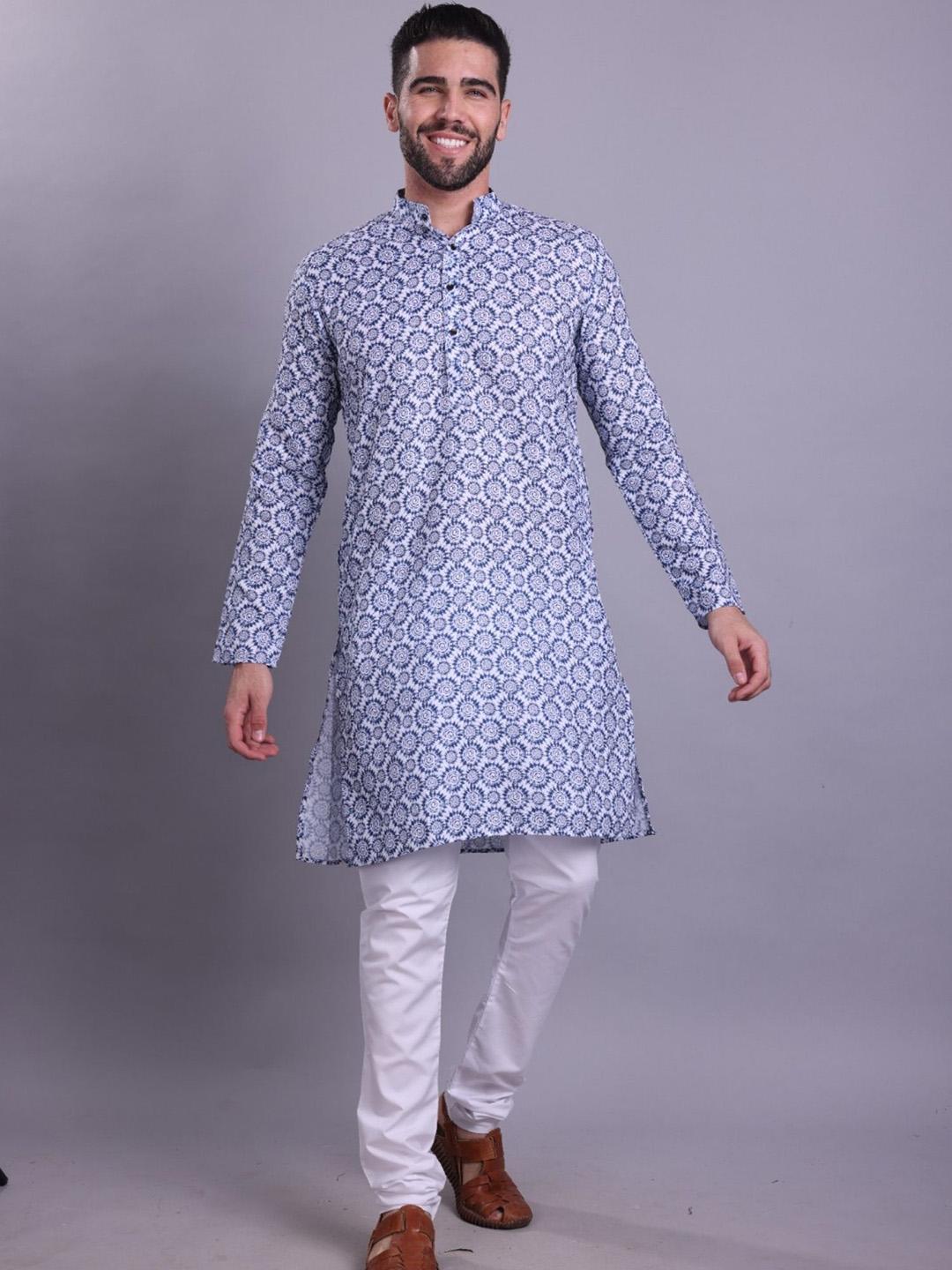 Buy SHIWAM ETHNIX Ethnic Motifs Printed Mandarin Collar Kurta - Kurtas ...