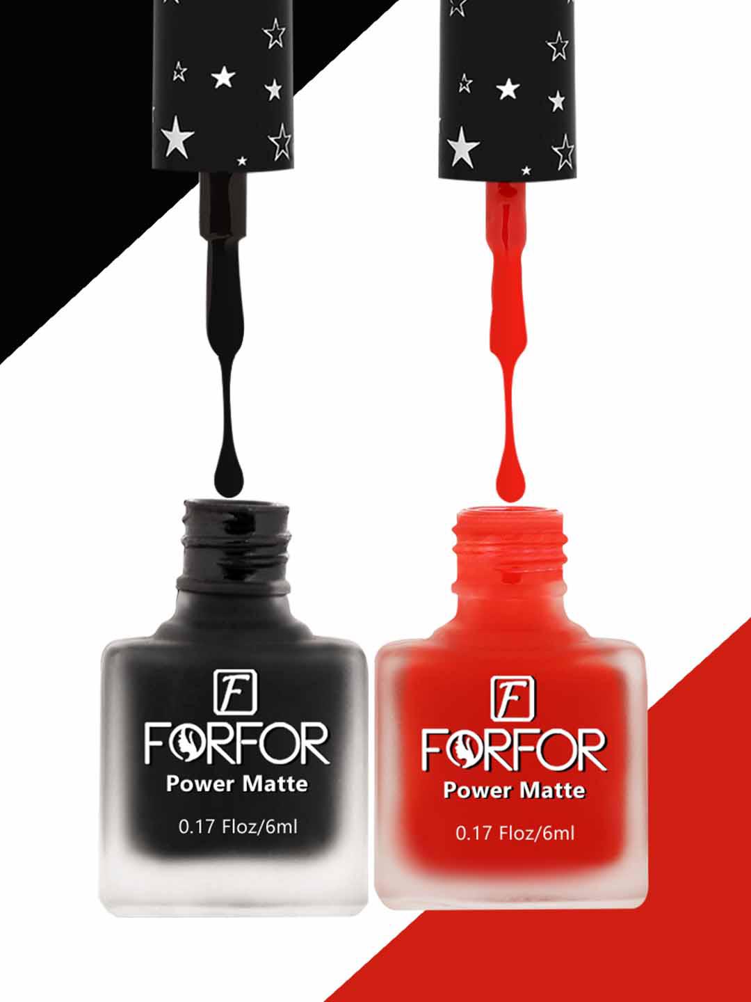 Buy FORFOR Set Of 2 Power Matte Long Lasting Nail Polishes 6ml Each ...