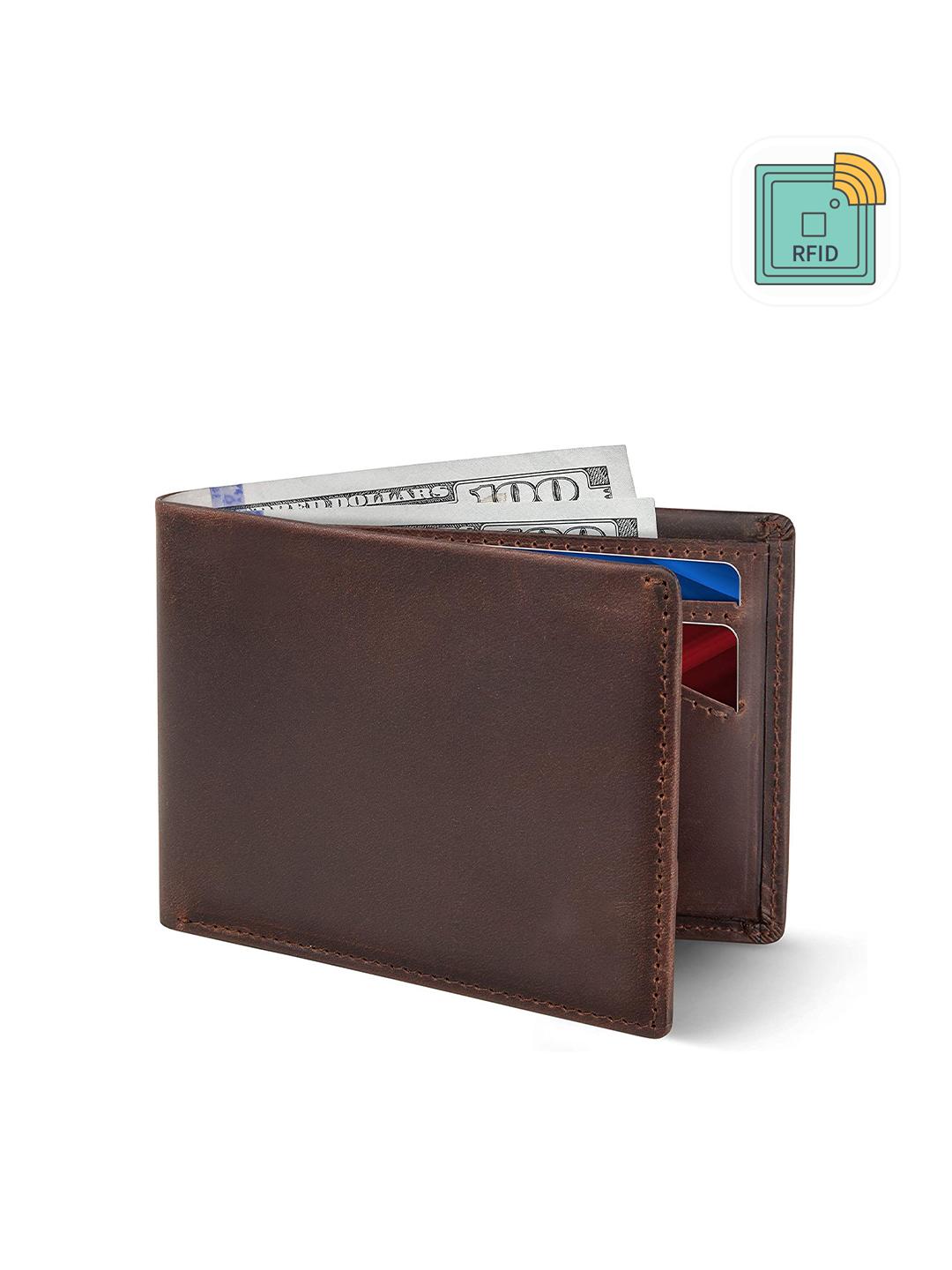 Buy CONTACTS Men Leather RFID Two Fold Wallet - Wallets for Men ...