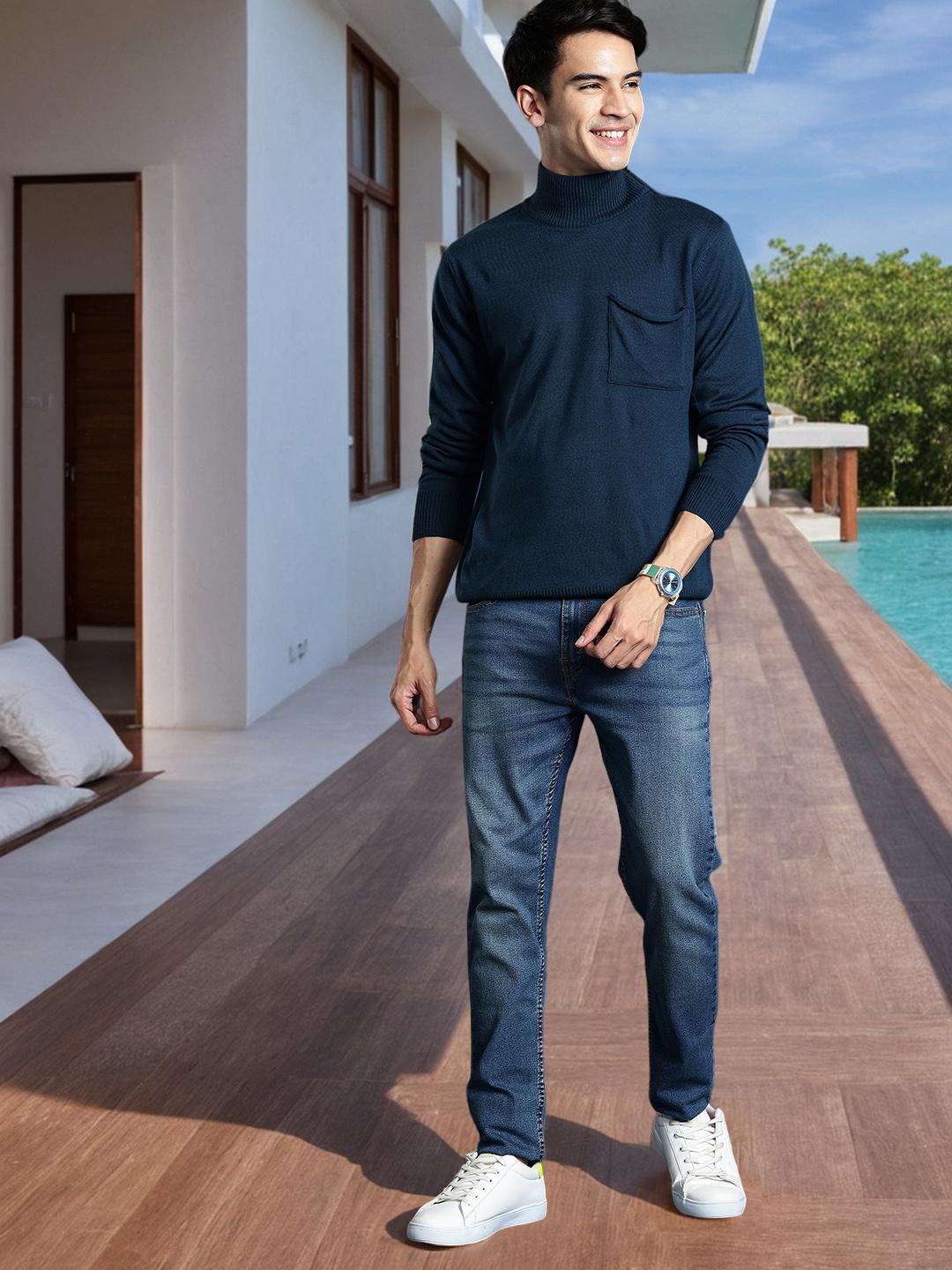 Buy Mast & Harbour Acrylic Pullover With Zip Detail - Sweaters for Men ...