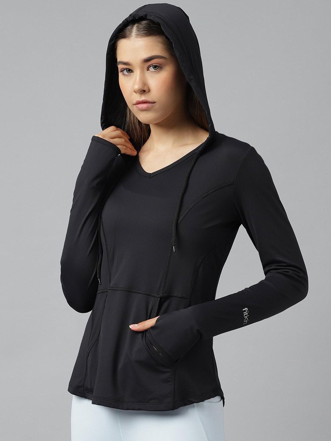 Buy Fitkin Hooded Long Sleeves T Shirts - Tshirts for Women 23668662 ...
