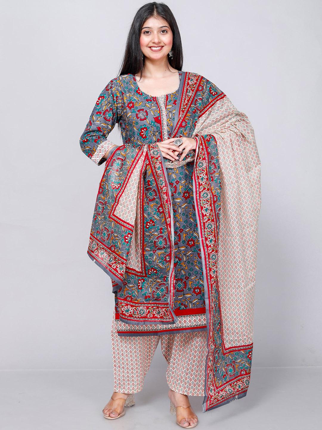Buy Jevi Prints Ethnic Motifs Printed Regular Pure Cotton Kurta With ...