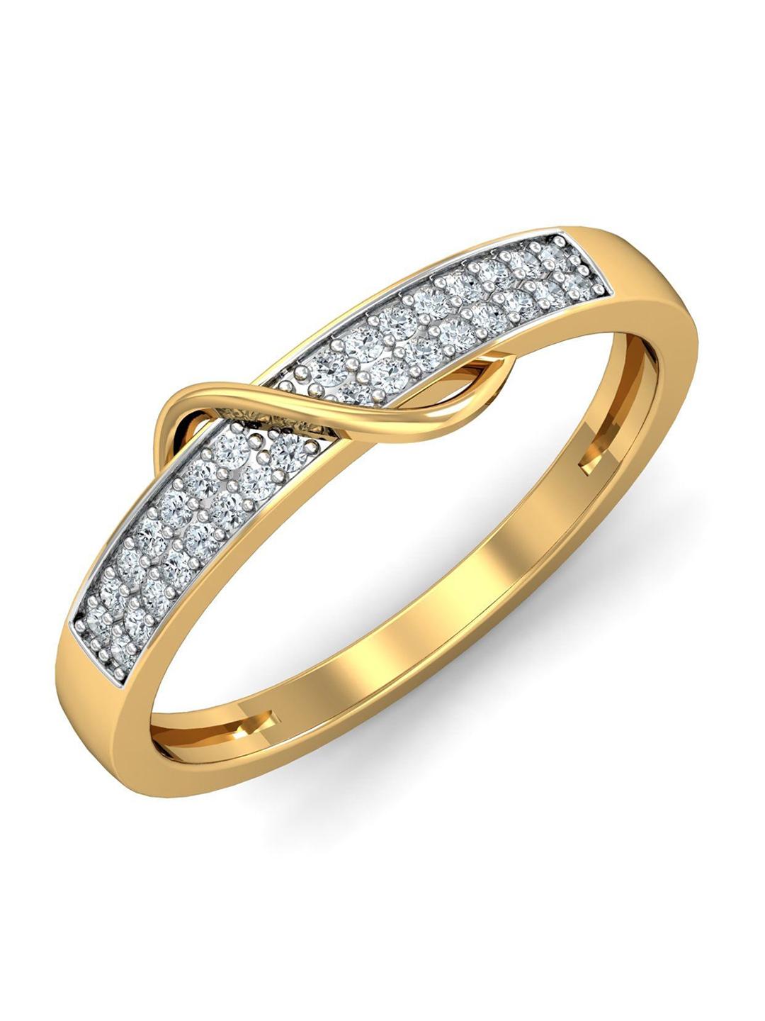 Buy KUBERBOX Diamond Studded 18KT Gold Ring 2.08 Gm - Ring Diamond for ...