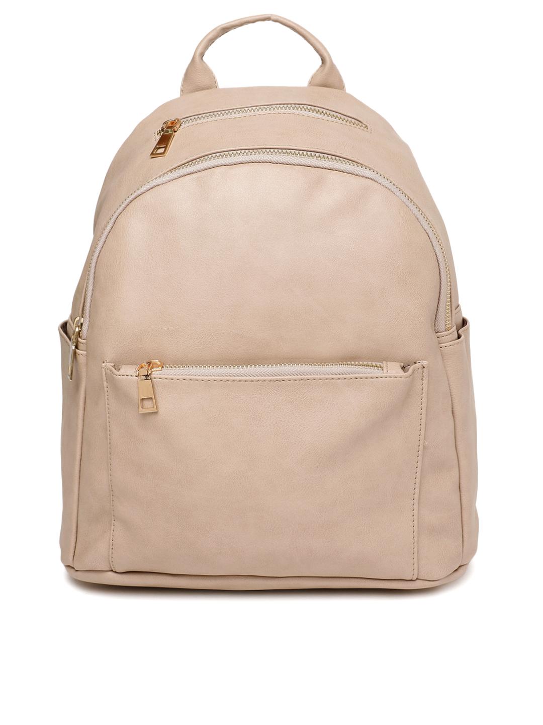 Buy DressBerry Women Beige Solid Backpack - Backpacks for Women 2368294 ...