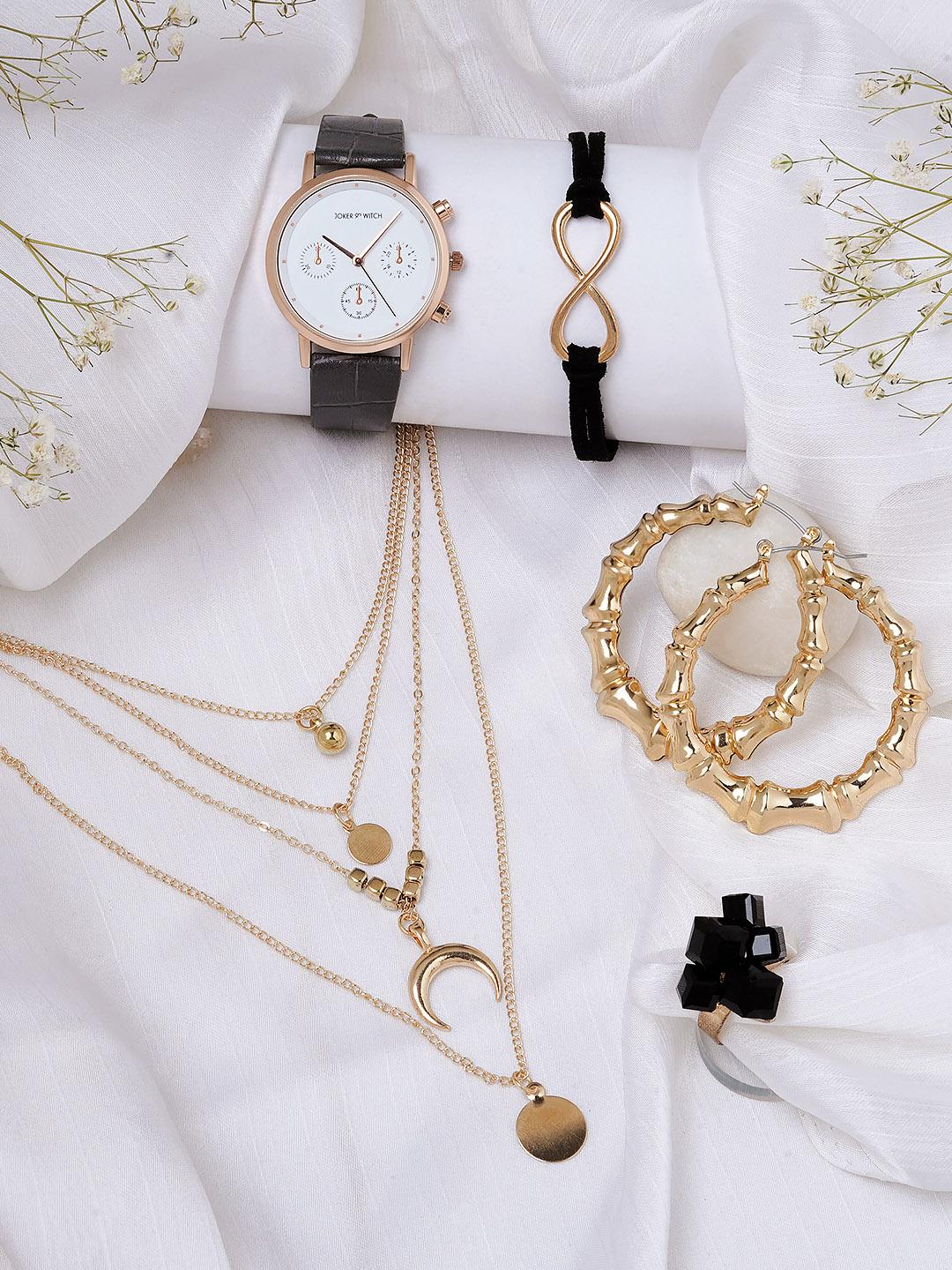 Buy JOKER & WITCH Women Edna Love Stack Watch Gift Set JWLS595 - Watch ...