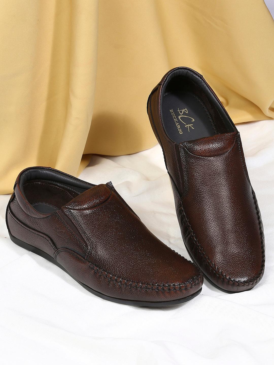Buy Buckaroo Men Textured Leather Slip On Sneakers - Casual Shoes for ...