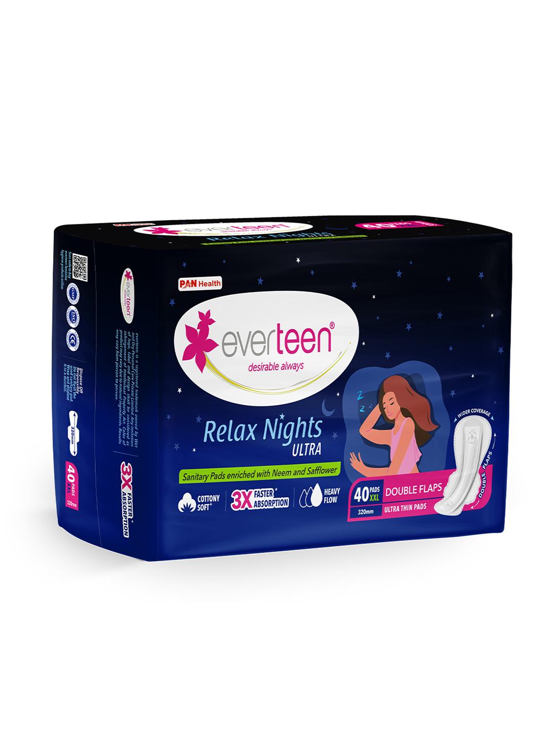 Buy Everteen Set Of 40 Relax Nights Ultra Thin Sanitary Pads XXL ...