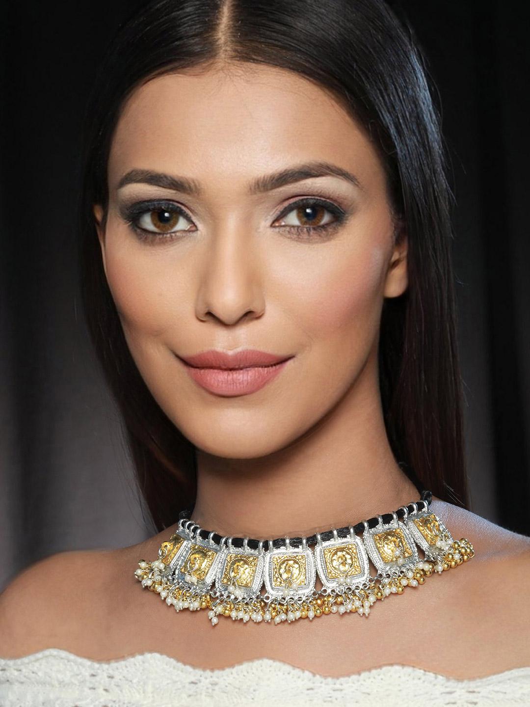 Buy Priyaasi Silver Plated Oxidised Necklace - Necklace And Chains for ...