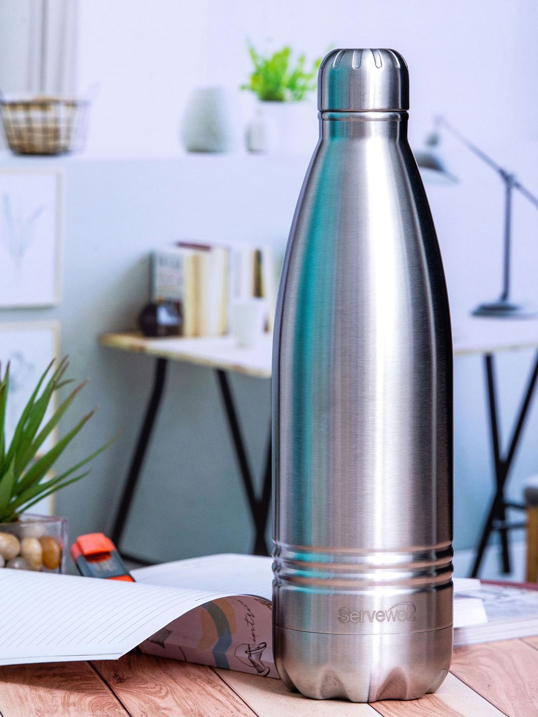 Buy Servewell Indus Steel Stainless Steel Double Wall Vacuum Flask 1L ...