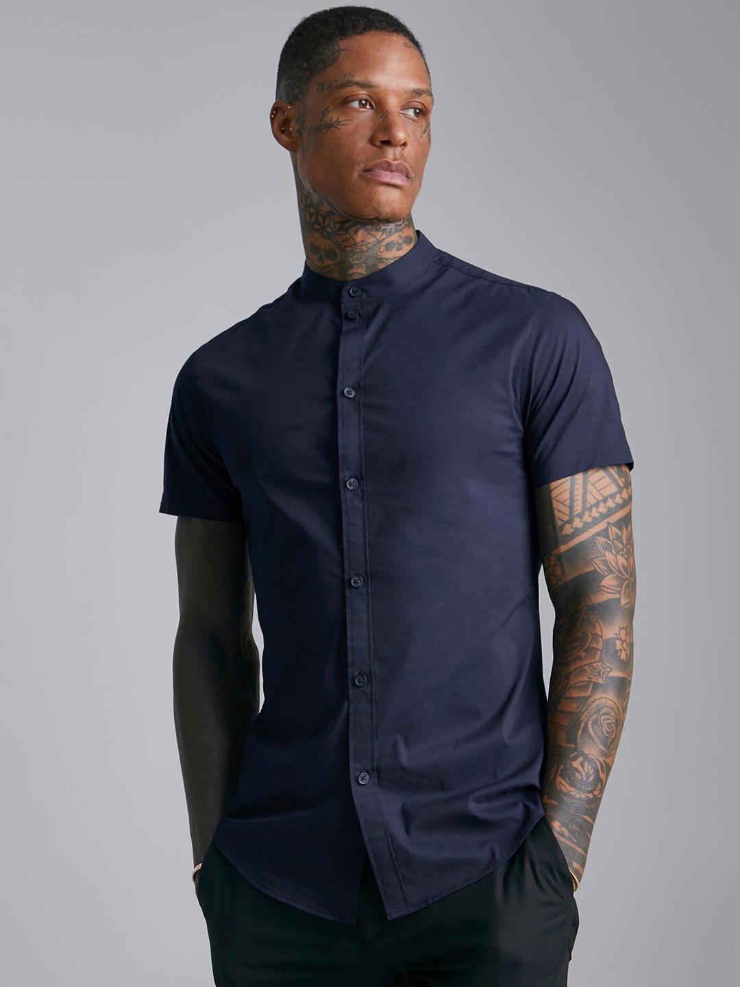 Buy BoohooMAN Opaque Grandad Muscle Shirt - Shirts for Men 23753736 ...