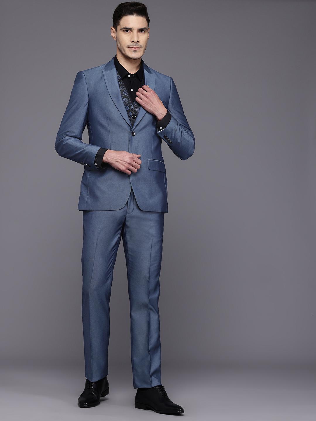Buy Raymond Party Blazer & Trouser With Woven Design Waistcoat - Suits ...