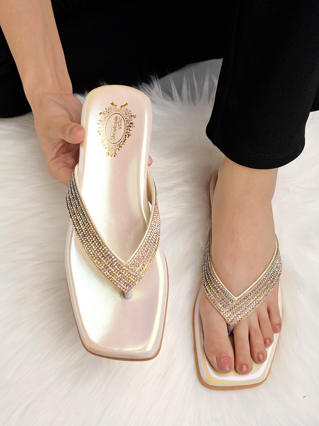 Buy Shoetopia Embellished Open Toe Flats - Flats for Women 23795070 ...