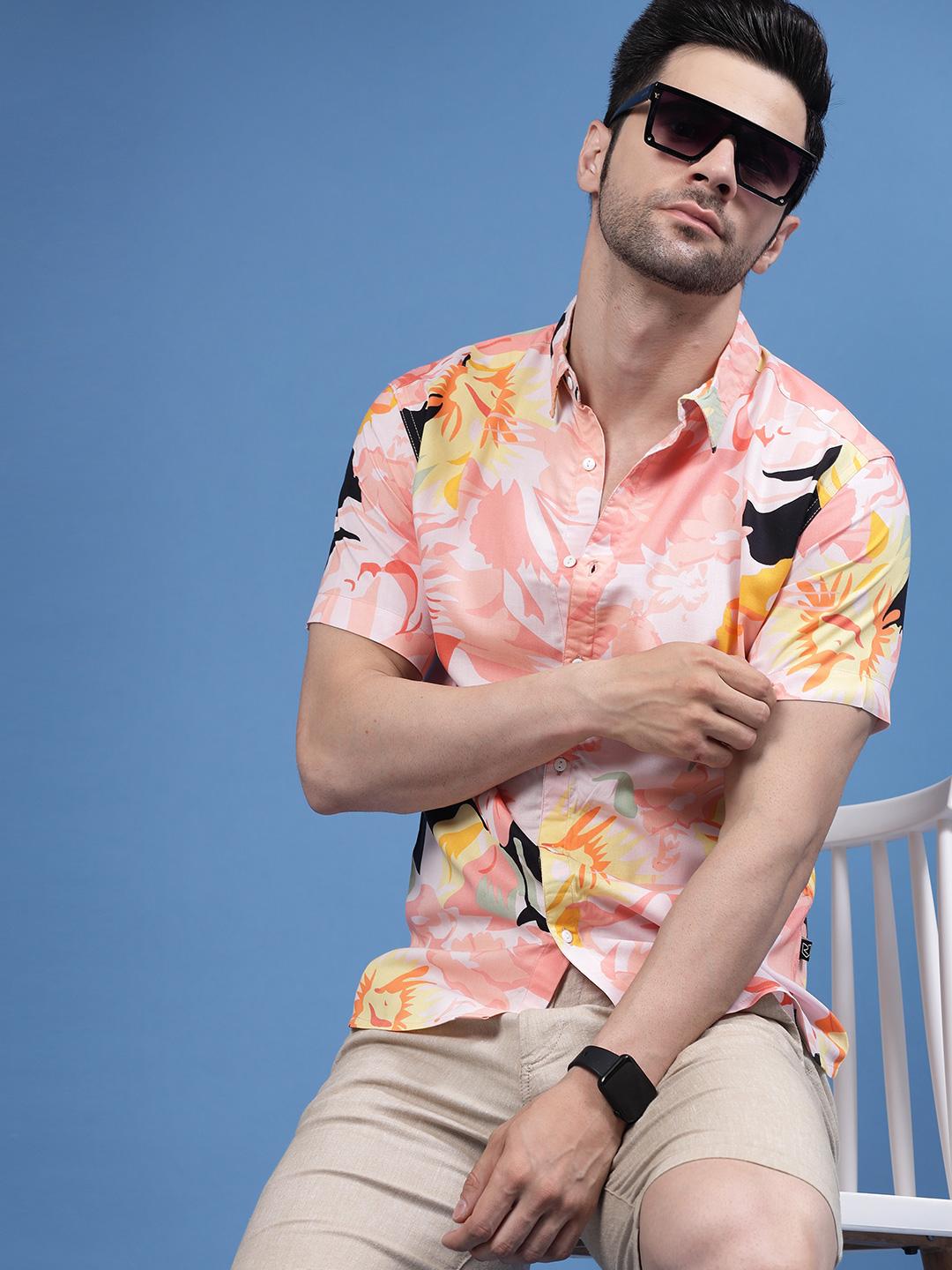 Buy Rigo Abstract Printed Slim Fit Opaque Casual Shirt - Shirts for Men ...