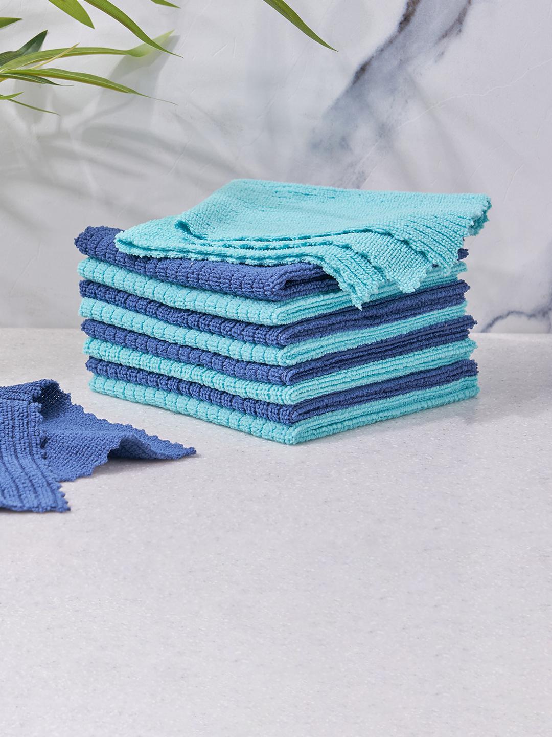Buy Home Centre Pacific Fervid Blue 10 Pieces Cleaning Cloth - Cleaning ...