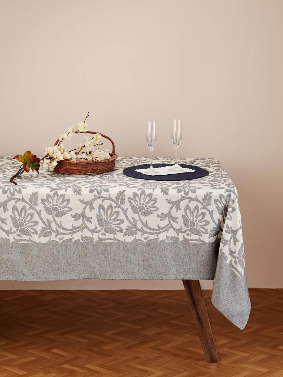 Buy Fabindia Inaya Black Woven Cotton 4 Seater Table Cover - Table ...