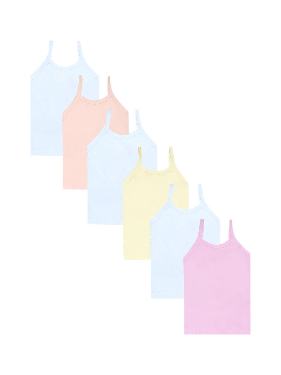 Buy CARELOVE Girls Pack Of 6 Pure Cotton Camisoles - Camisoles for ...