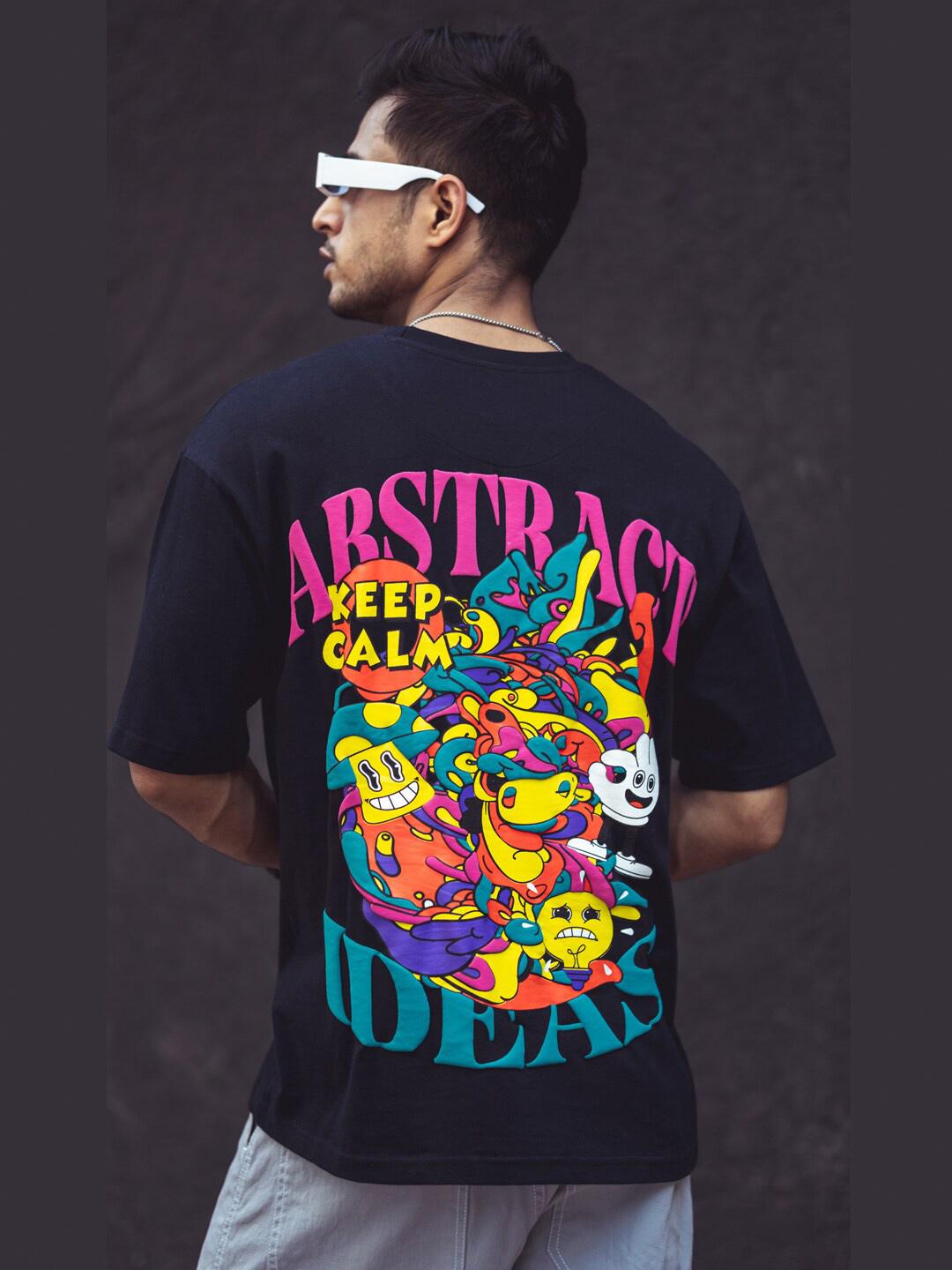 Buy Powerlook Graphic Printed Oversize Drop Shoulder Cotton T Shirt ...
