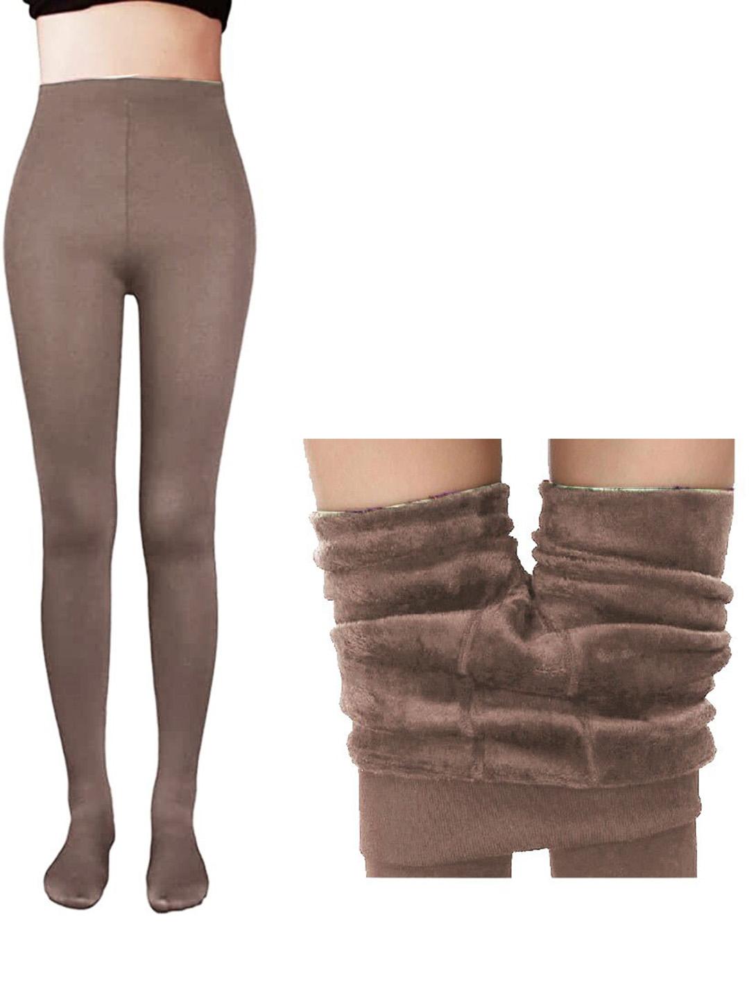 Buy Alexvyan High Rise Slim Fleece Fur Stretchable Winter Stockings ...