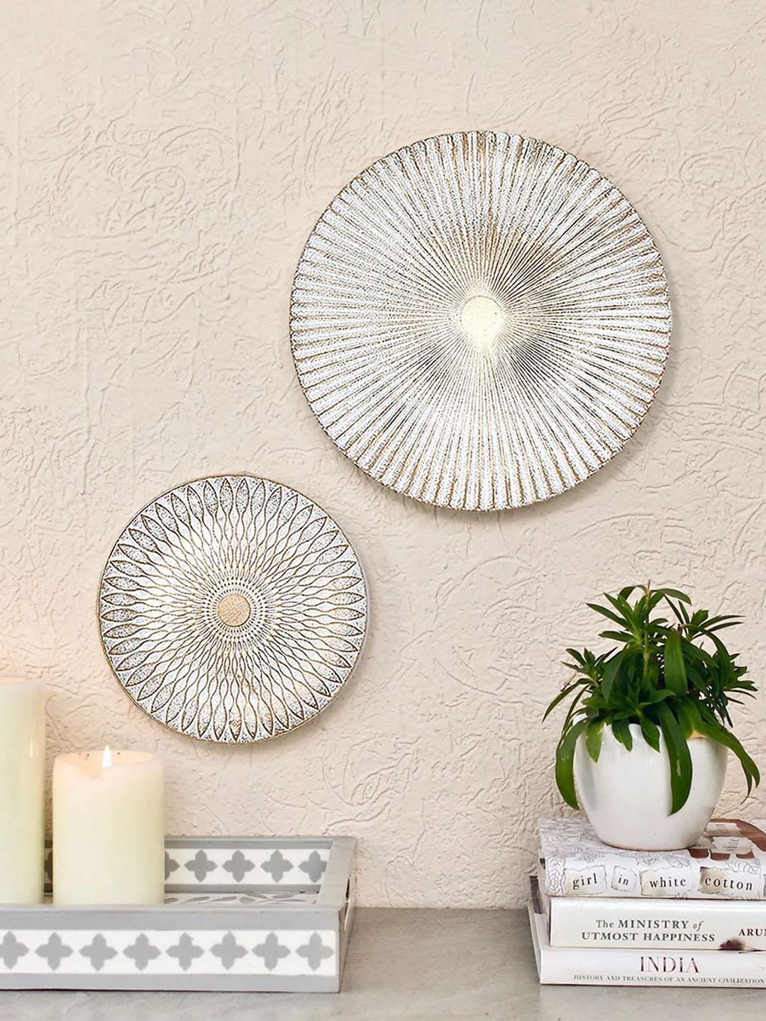 Buy Art Street Decorative Wall Plate Wood Floral Glossy Hanging Hall ...
