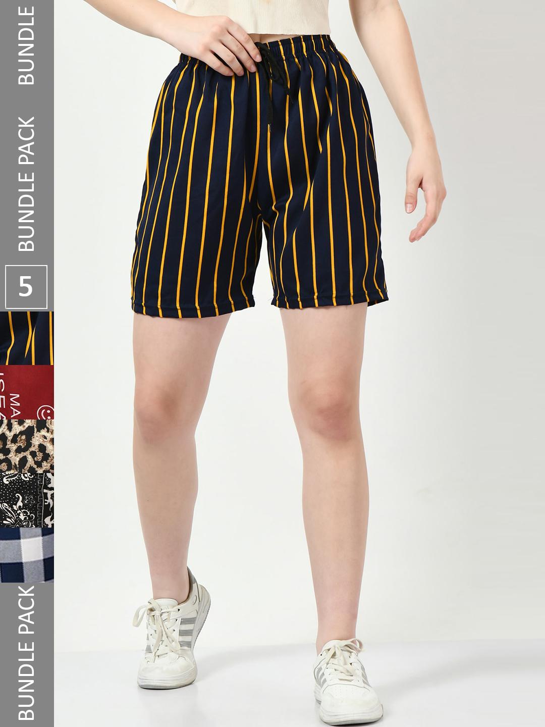 Buy BAESD Women Multicoloured Checked High Rise Technology Shorts ...