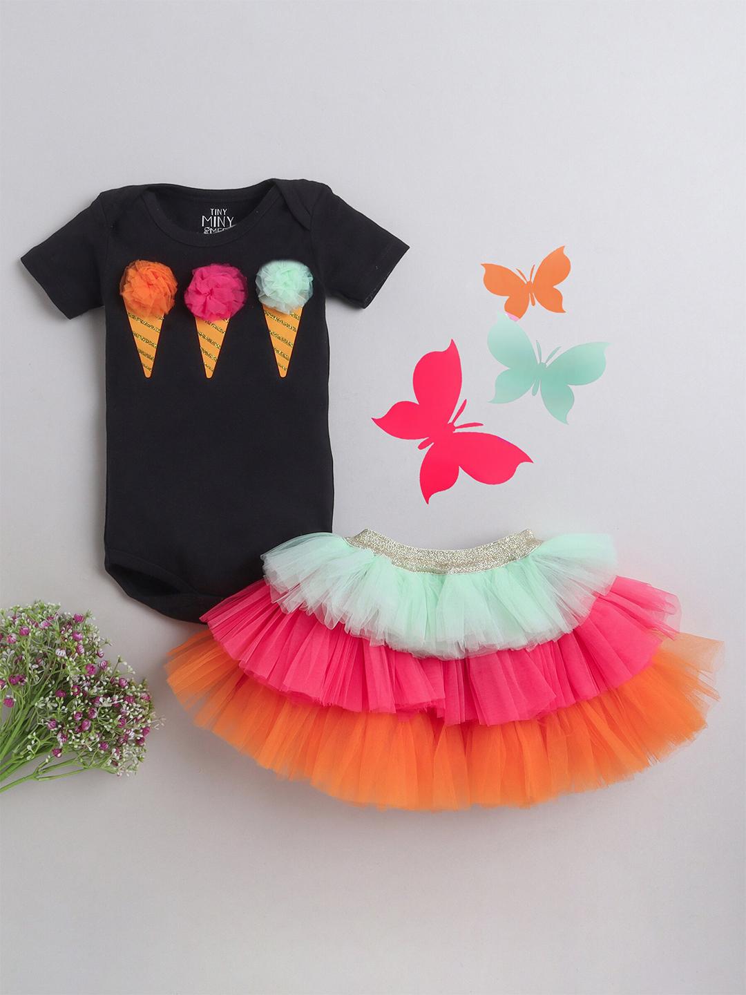 Buy TINY MINY ME Infants Girls Embellished Top With Skirt - Clothing ...