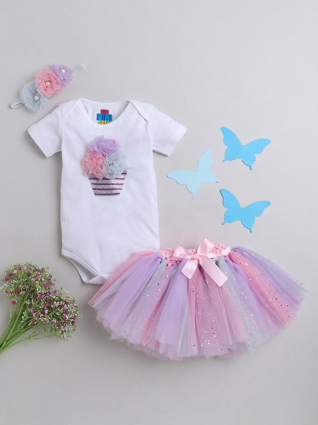 Buy TINY MINY ME Infants Girls Embellished Top With Skirt - Clothing ...