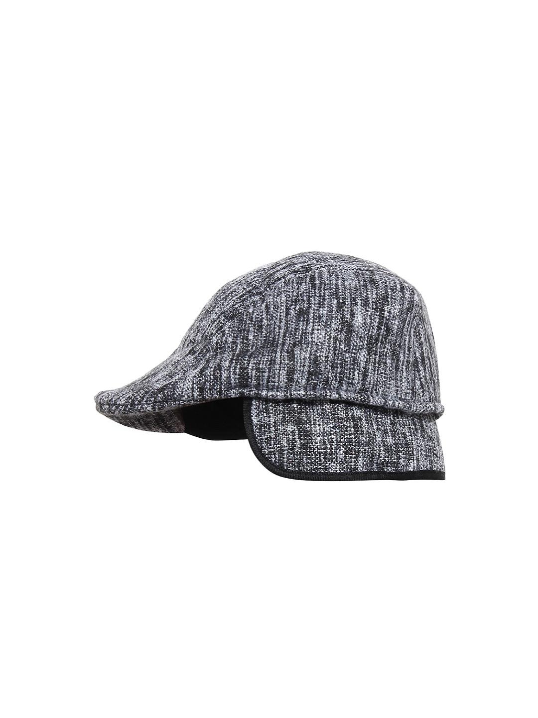 Buy Zacharias Men Self Design Woollen Ascot Cap With Earmuff - Caps for ...