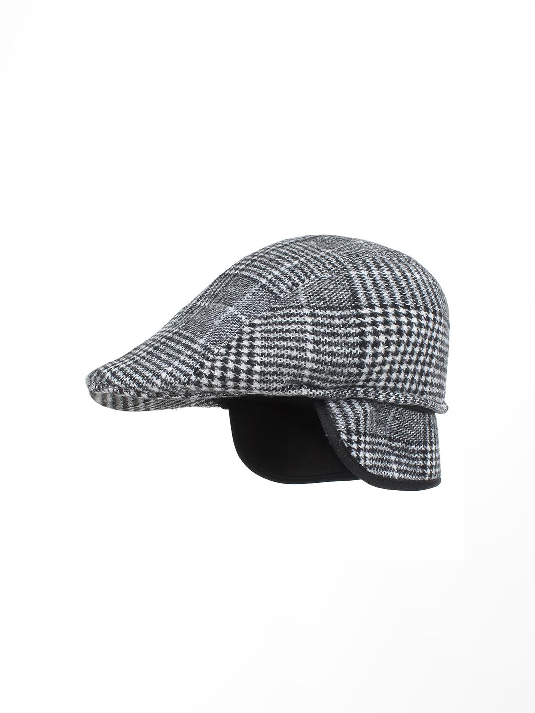 Buy Zacharias Men Self Design Woollen Ascot Cap With Earmuff - Caps for ...