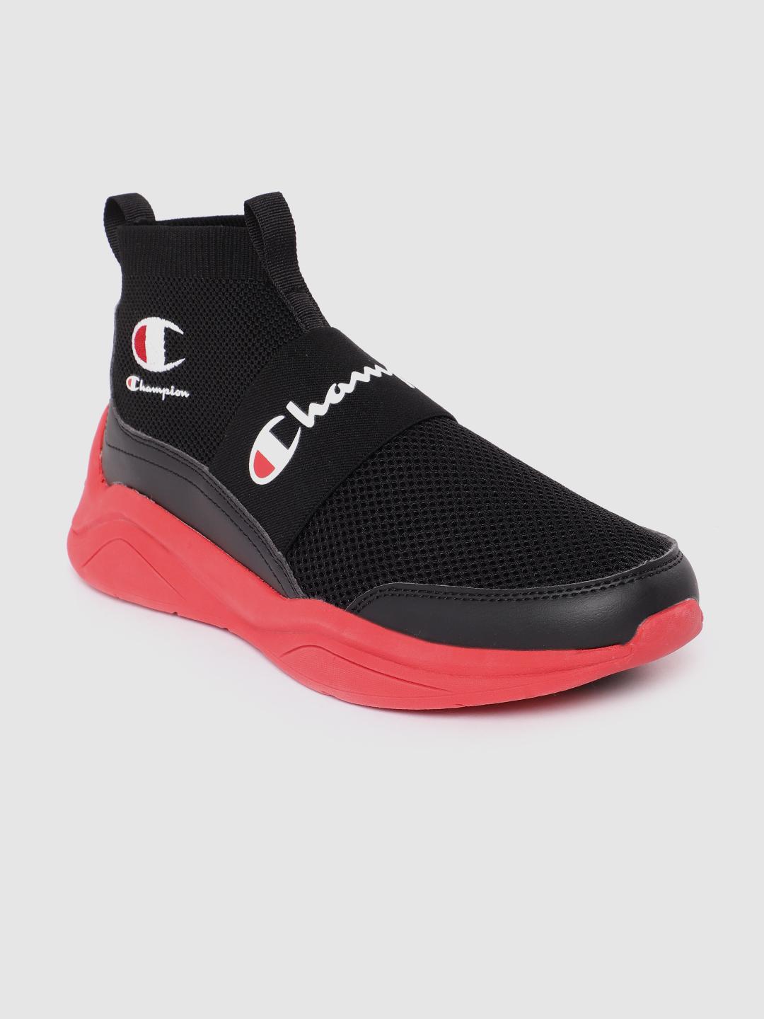 Buy Champion Men Woven Design & Brand Logo Detail Mid Top Sneakers ...