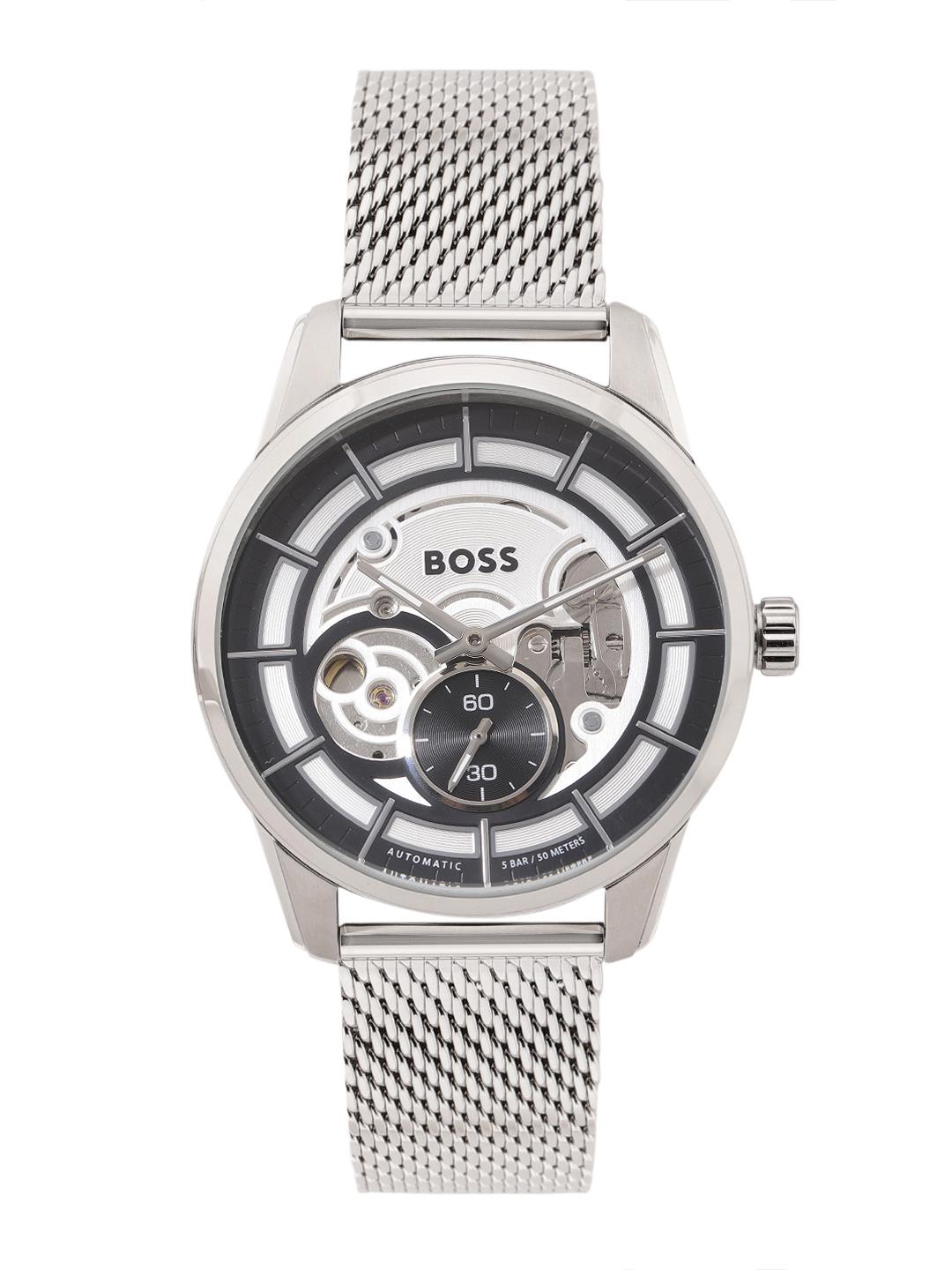 Buy Hugo Boss Men Sophio Skeleton Dial & Stainless Steel Bracelet Style ...